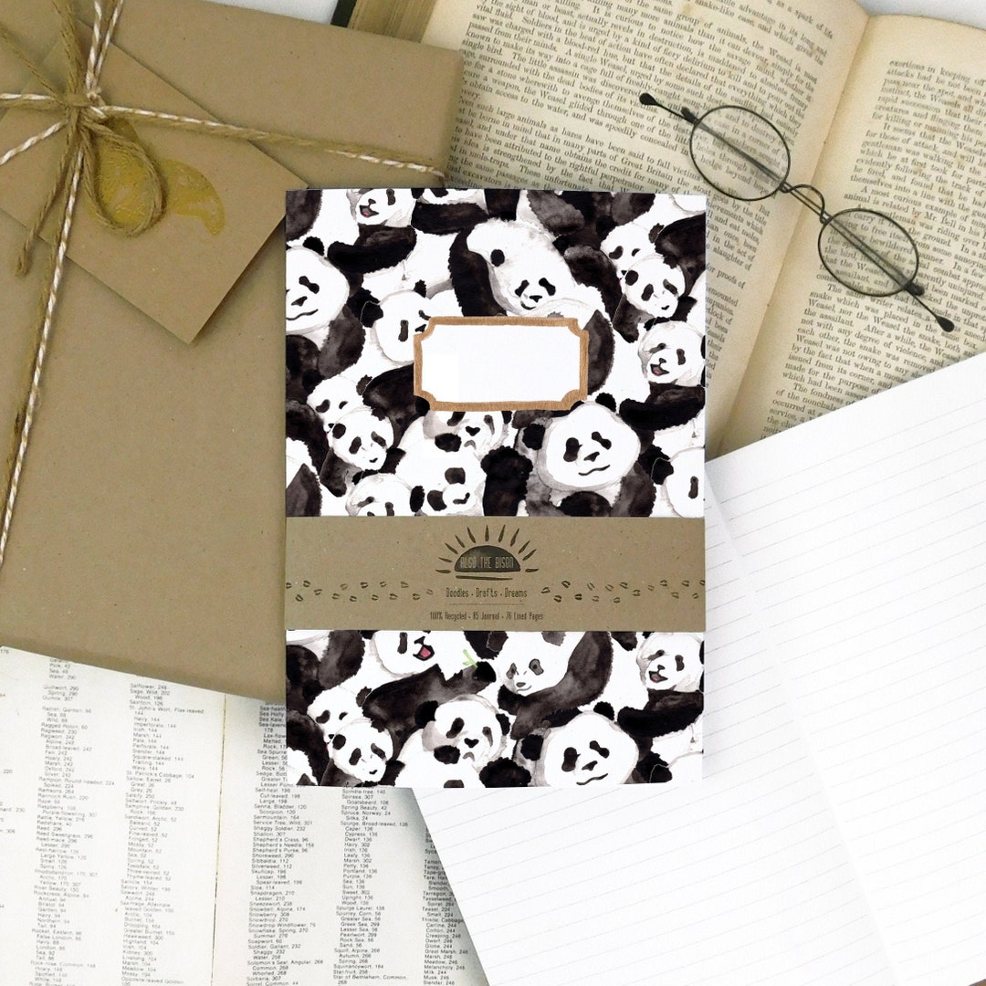 Embarrassment of Pandas Lined Journal - A5 - 76 Lined Pages - Recycled ...