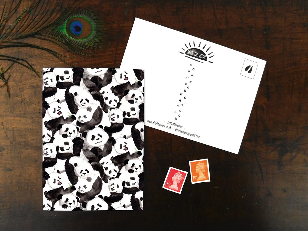 Embarrassment of Pandas Postcard - Etsy UK