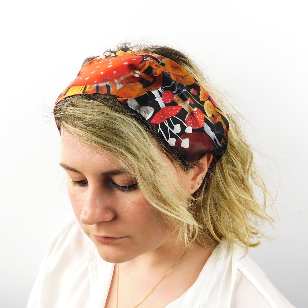 Fungi Mushroom Print Silk Skinny Minnie - Hair Band - Neck Tie - Etsy