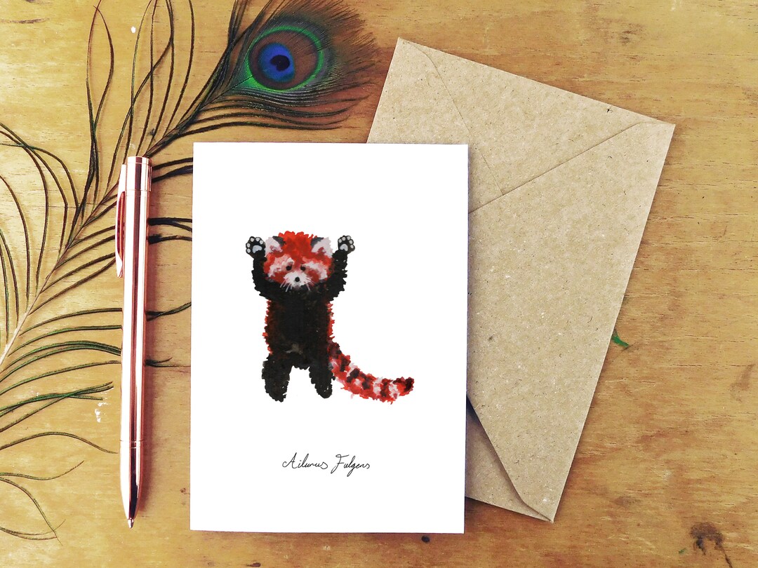 Pack Standing Red Panda Greetings Card - Etsy