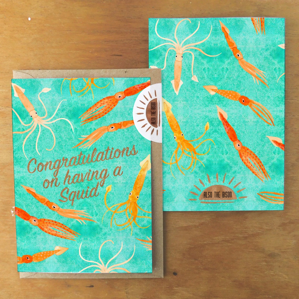 Congratulations on Having A Squid Greetings Card - Etsy