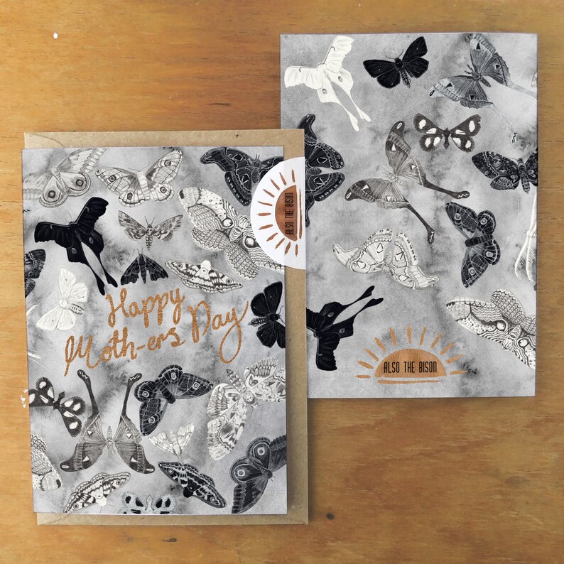 Happy Moth-ers Day Greetings Card | Etsy