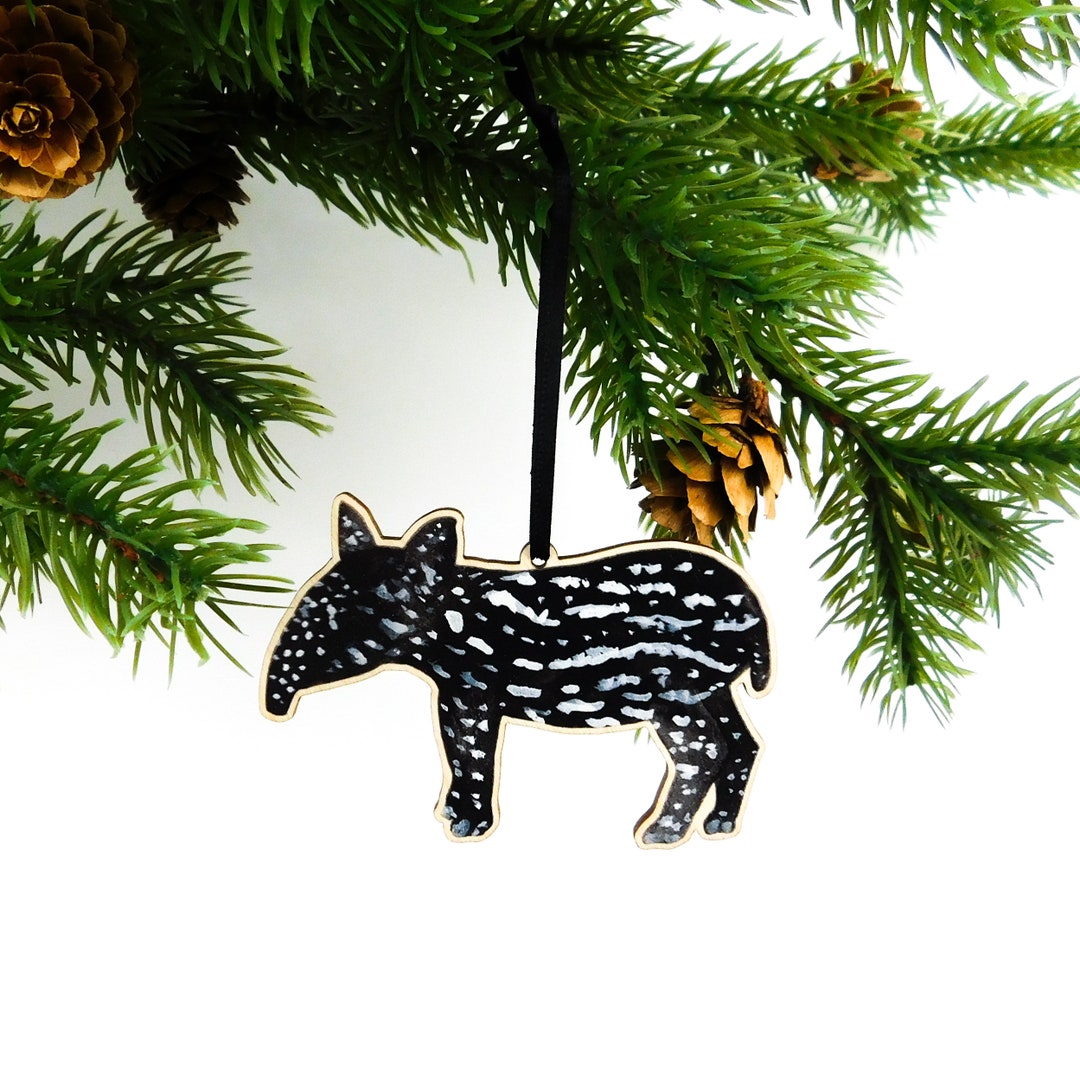 Candle Tapir Calf Wooden Hanging Decoration Eco Christmas Bauble - Etsy