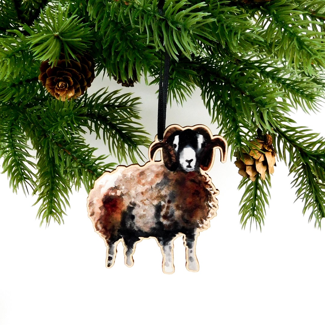 Swaledale Sheep Wooden Hanging Decoration - Eco Christmas Bauble - Etsy