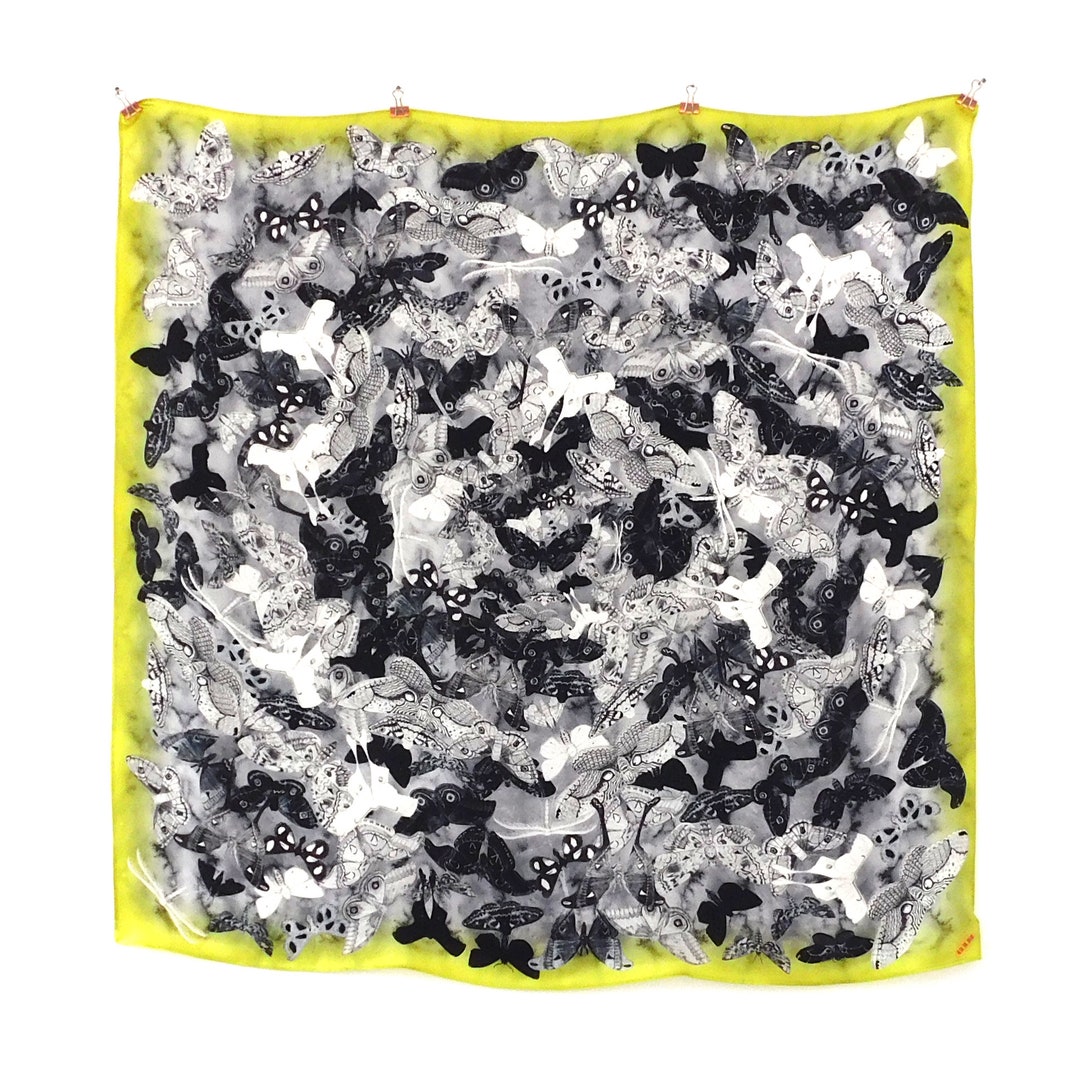 Archaeolepis Moth Print Silk Satin Busy Lizzie Scarf - Etsy