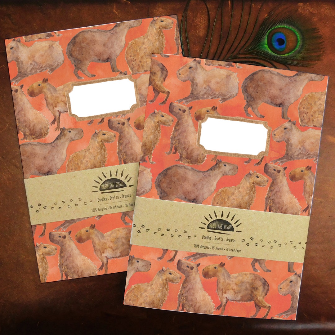 Chill of Capybaras Print Journal and Notebook Set 2 A5 Notebooks One ...