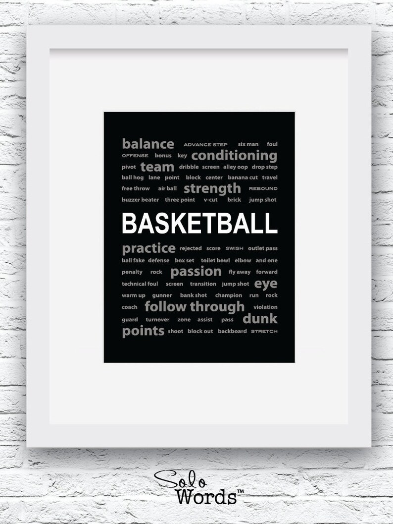 Basketball Print, Basketball Wall Art, Basketball Decor, Basketball ...