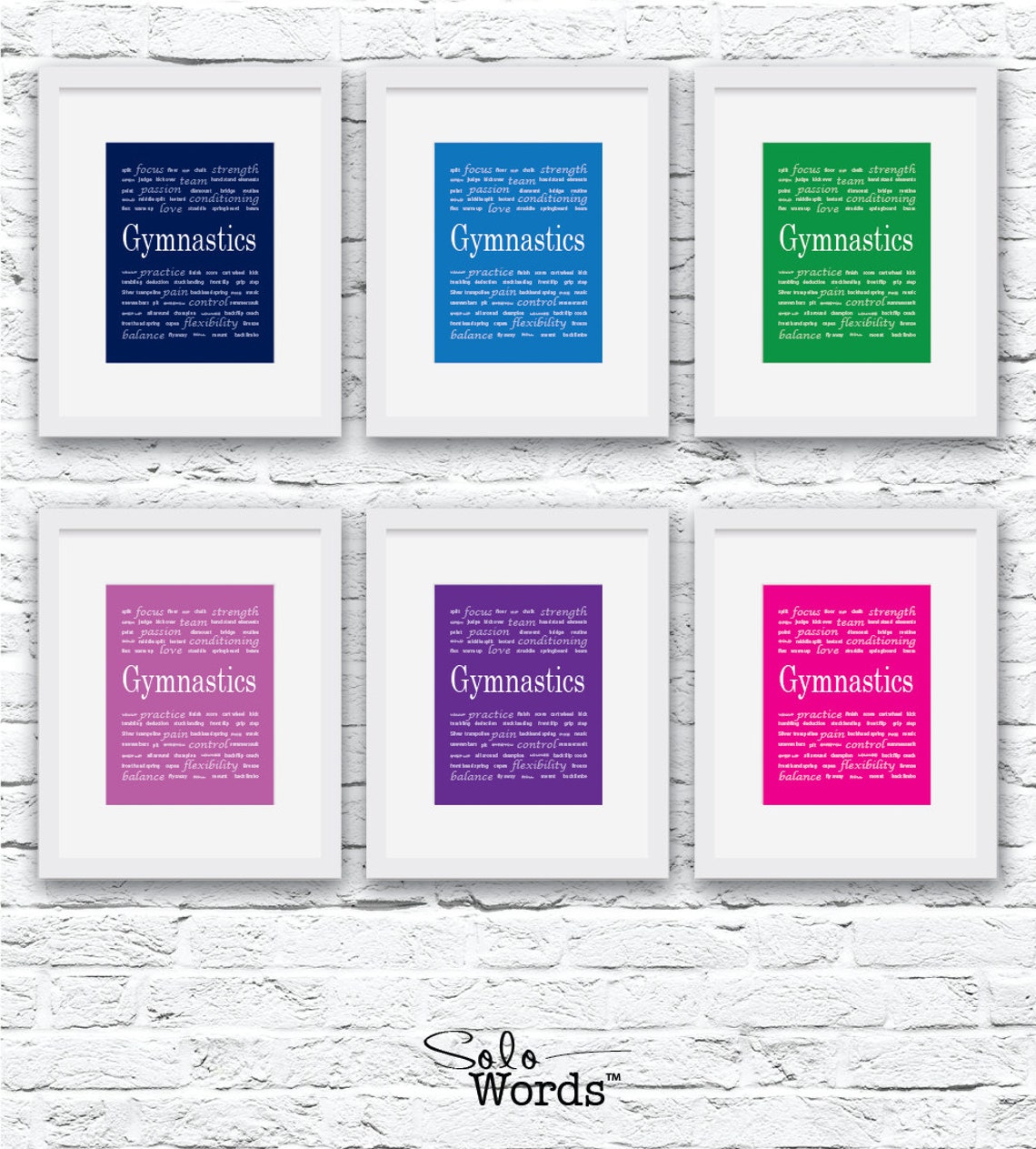 Gymnastics Words Wall Art Printable, Black and White Art, Sport Decor ...