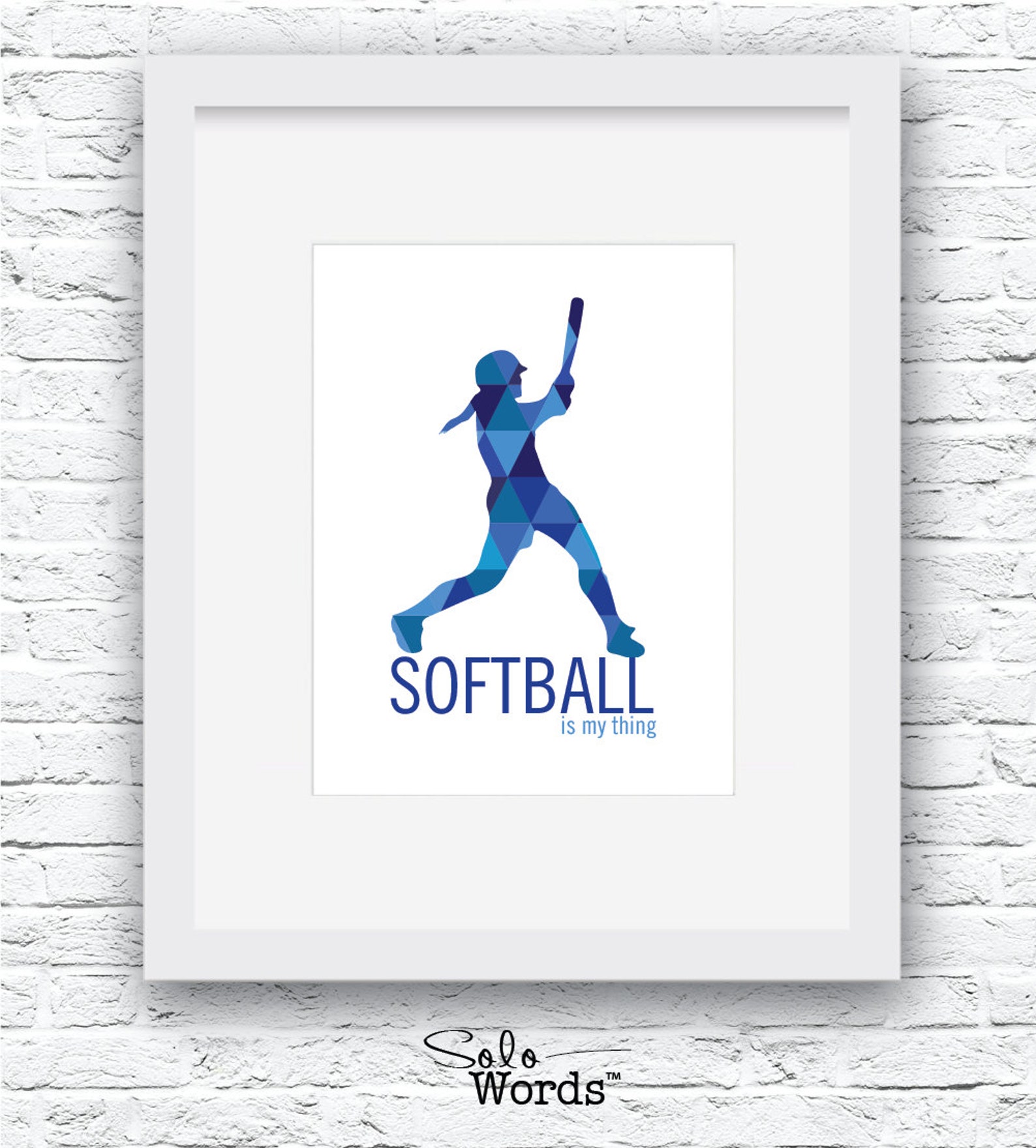 Softball Wall Art, Softball Print, Softball Gift, Softball Decor ...