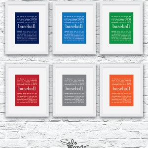 Baseball Words Wall Art Printable, Black and White Art, Sport Decor ...