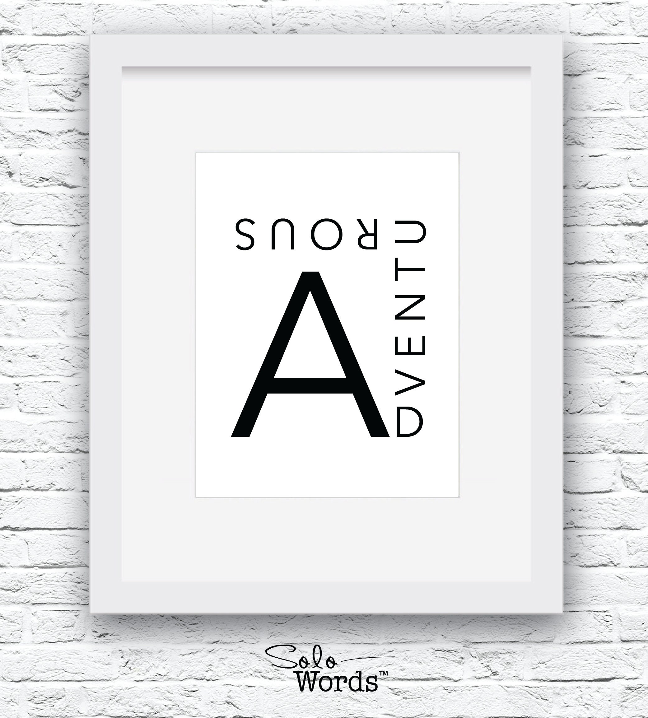 Typography Poster, Adventure Printable, Adventurous Word Art, Wall ...