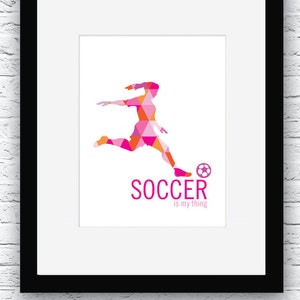 Girl Soccer Gift, Soccer Gift Idea, Soccer Print, Soccer Wall Art, Girl ...