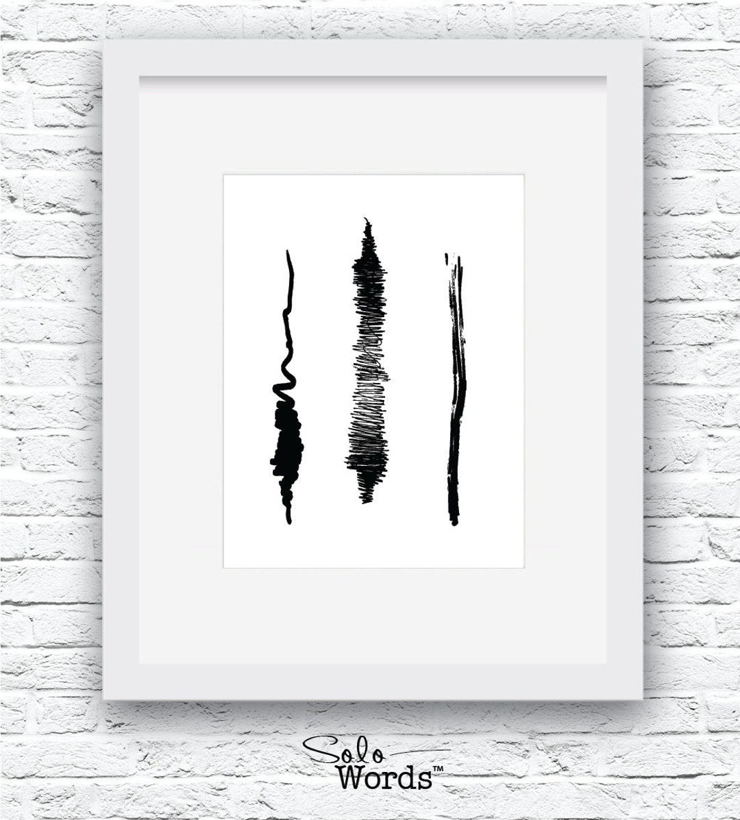 Ink Strokes Wall Art Printable, Minimalist Posters, Black and White Art ...