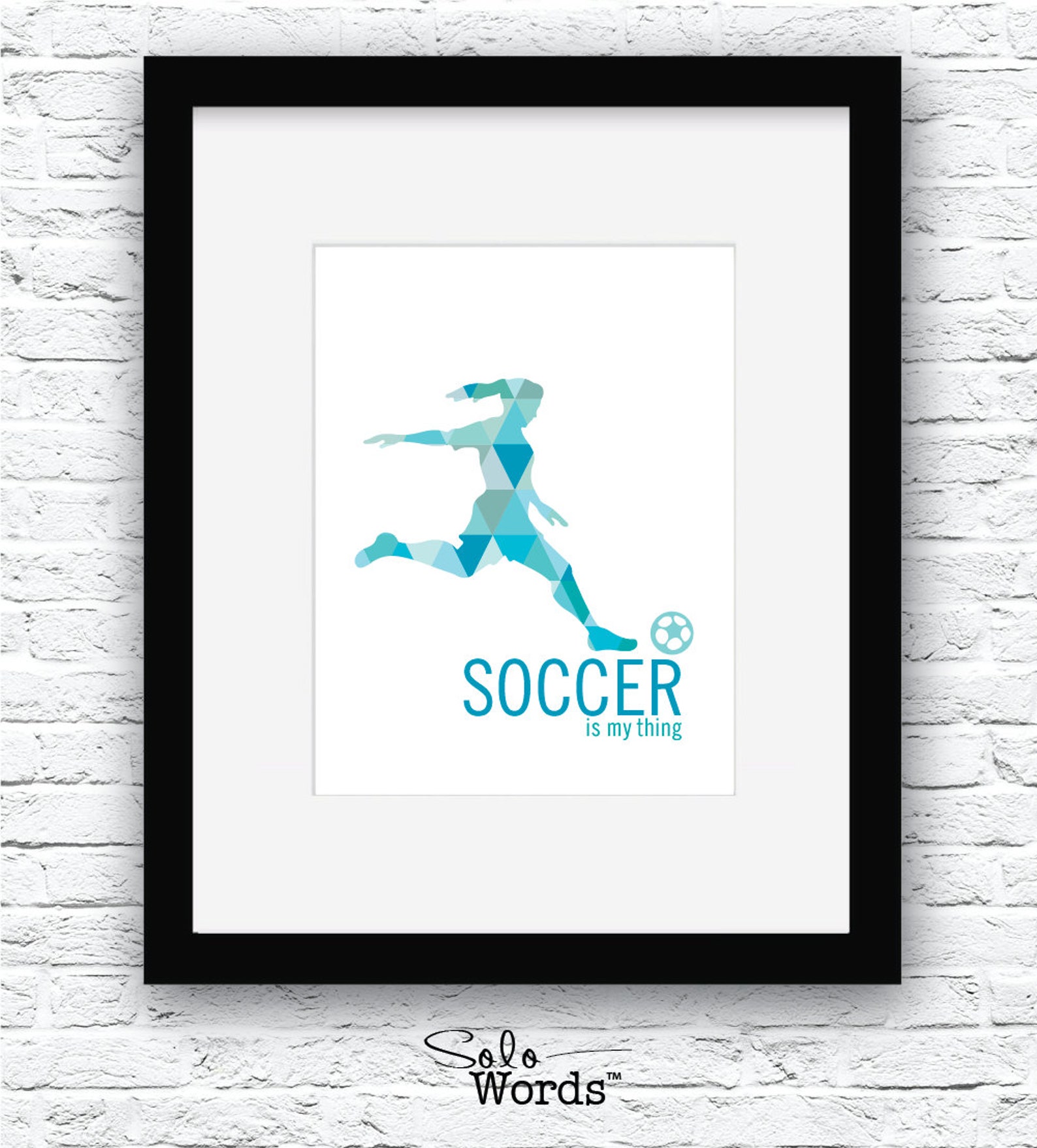 Girl Soccer Digital Print, Soccer Print, Soccer Wall Art, Girl Soccer ...