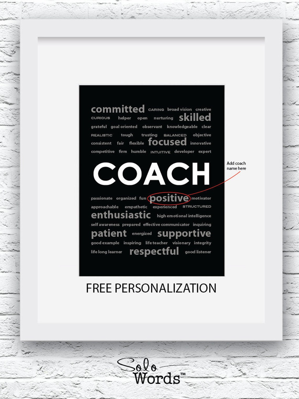 Coach Gift Ideas, Sports Coach Gift, Free Personalization, Coach Print ...