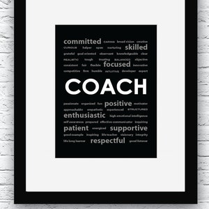 Coach Gift Ideas, Sports Coach Gift, Free Personalization, Coach Print ...