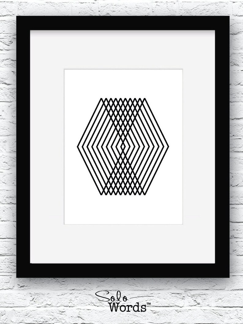 Geometric Wall Art, Black and White, Geometric Art, Diamond Art ...