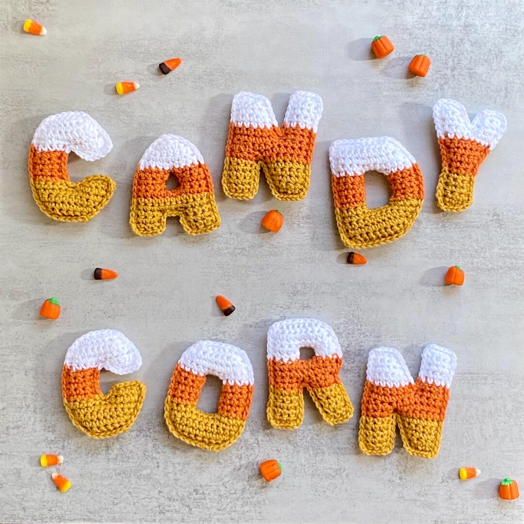 Mini Custom Candy Corn Crochet Capital Letters for Names or Phrases - Etsy
