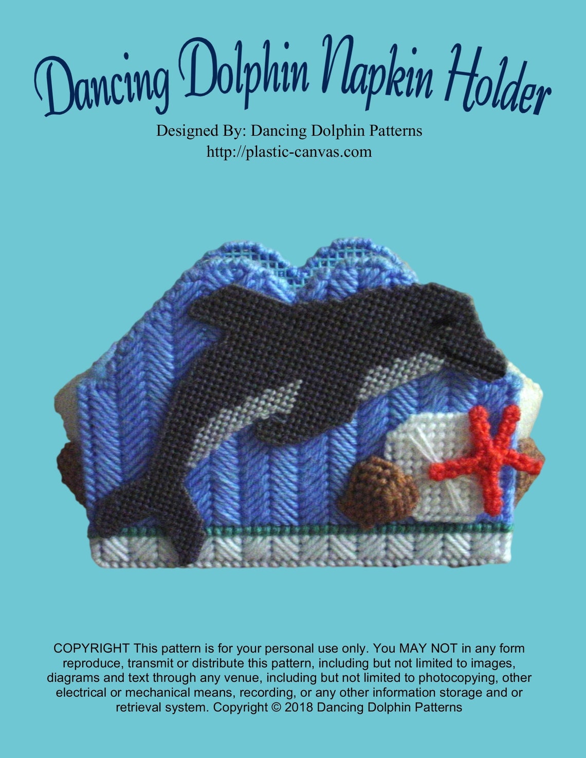 Plastic Canvas Patterns | Dancing Dolphin Napkin Holder | Plastic ...