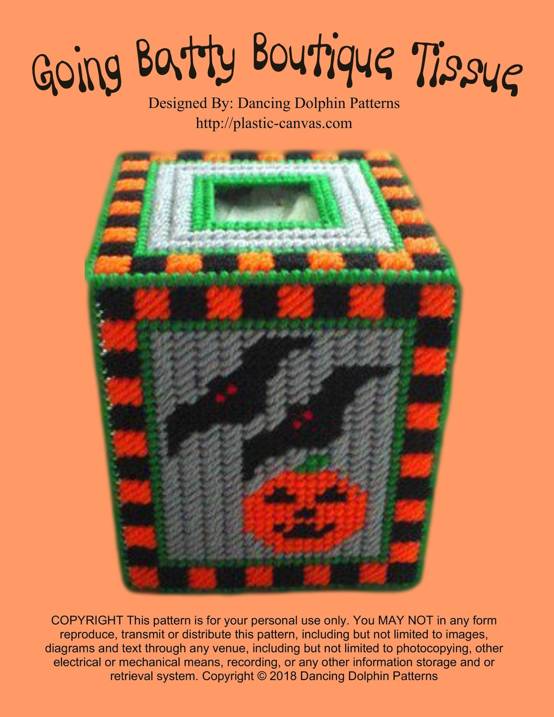 Plastic Canvas Pattern | Halloween Plastic Canvas | Halloween Tissue ...