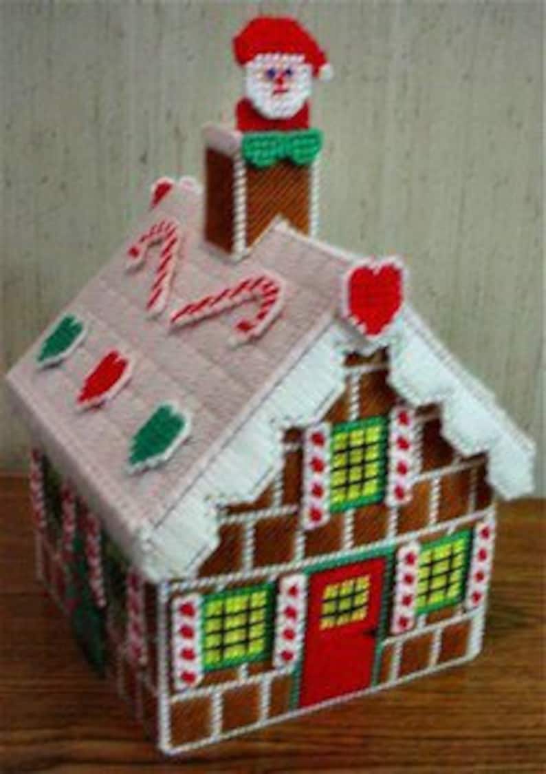 Plastic Canvas Gingerbread House | Christmas Plastic Canvas Pattern ...