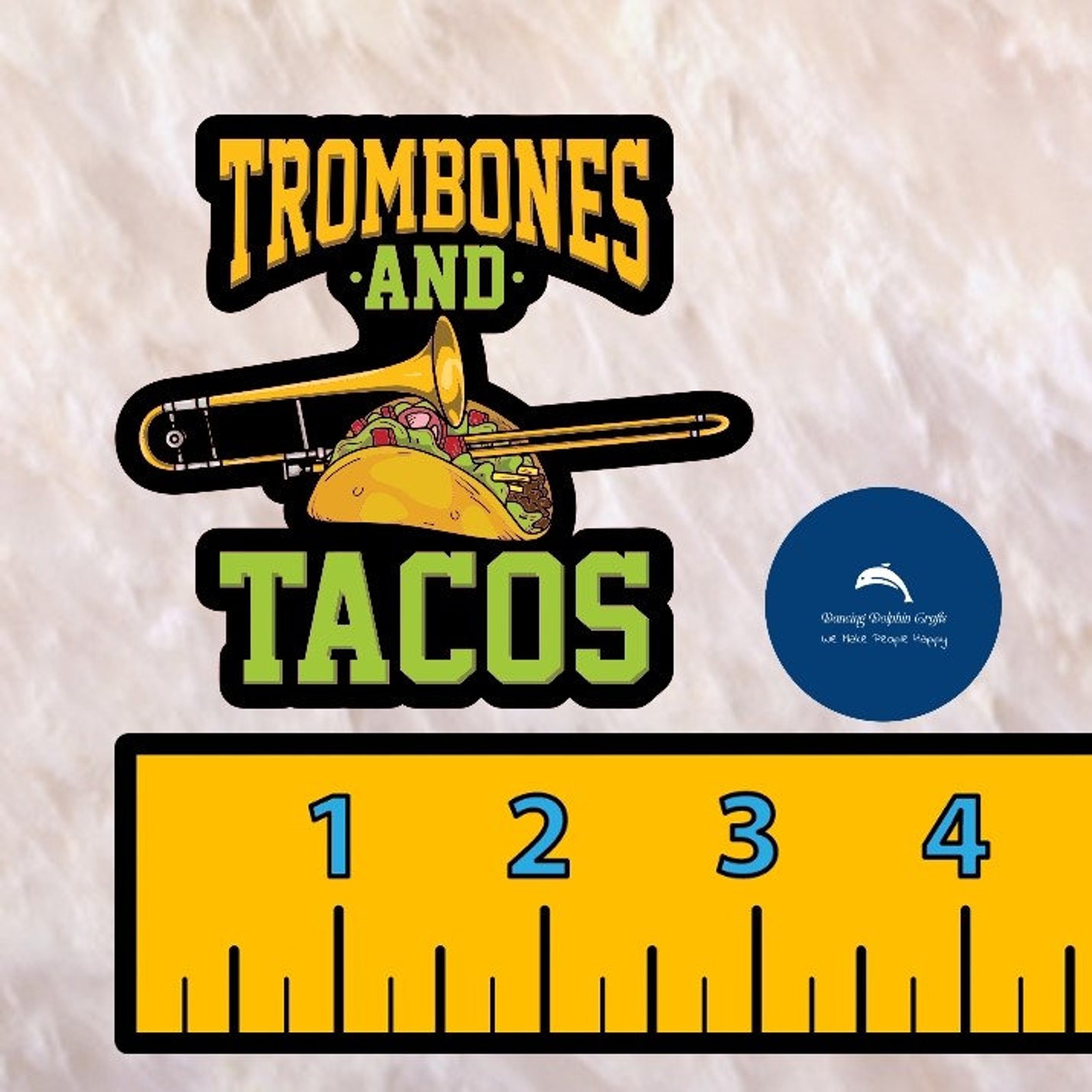 Trombones and Tacos Sticker - A Perfect and Quirky Trombone Player Gift ...