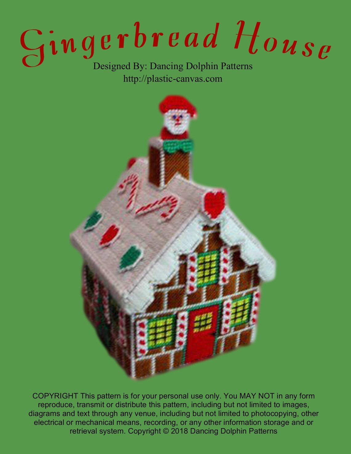 Plastic Canvas Gingerbread House | Christmas Plastic Canvas Pattern ...