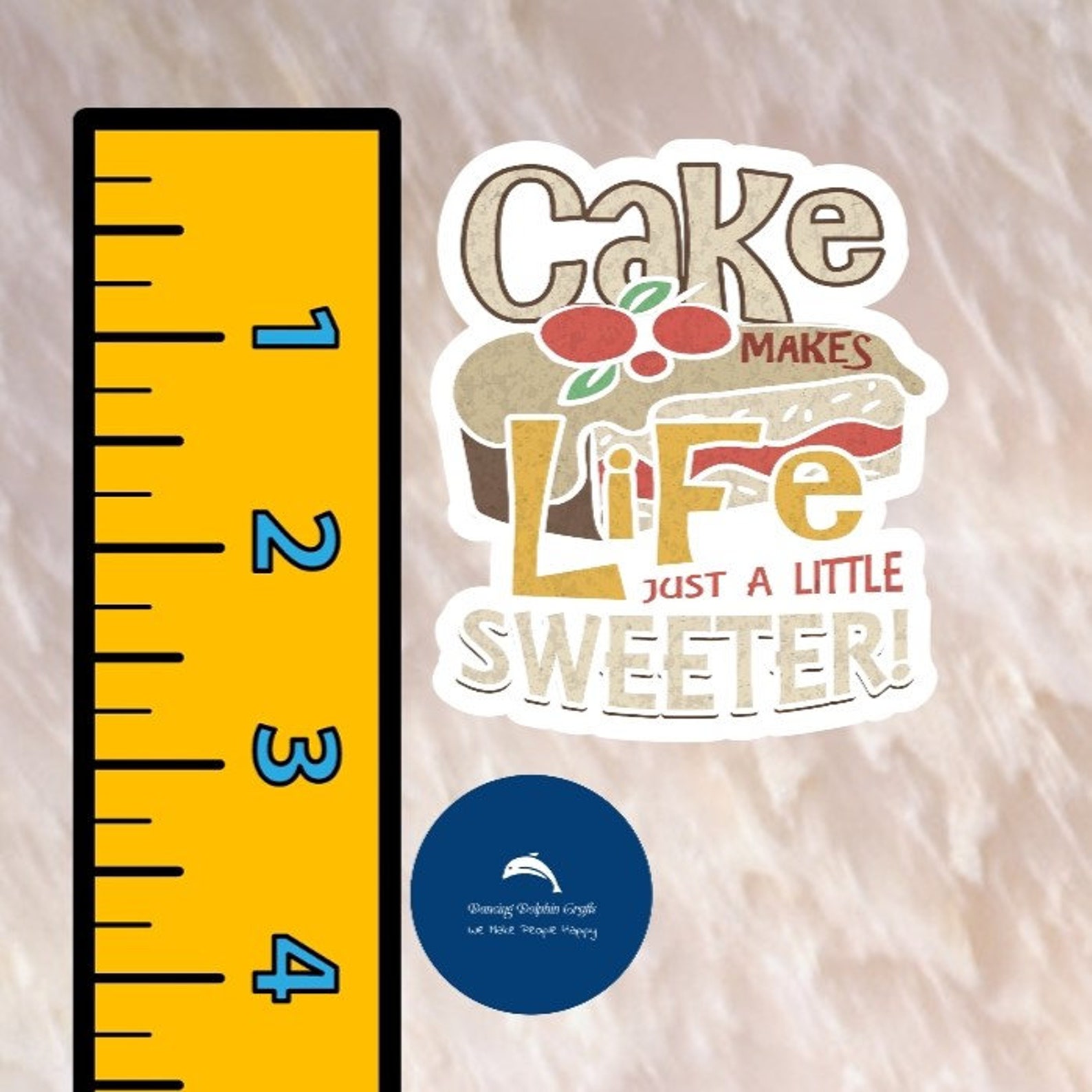 Cake Makes Life Sweeter Sticker - Waterproof Vinyl Decal - Etsy