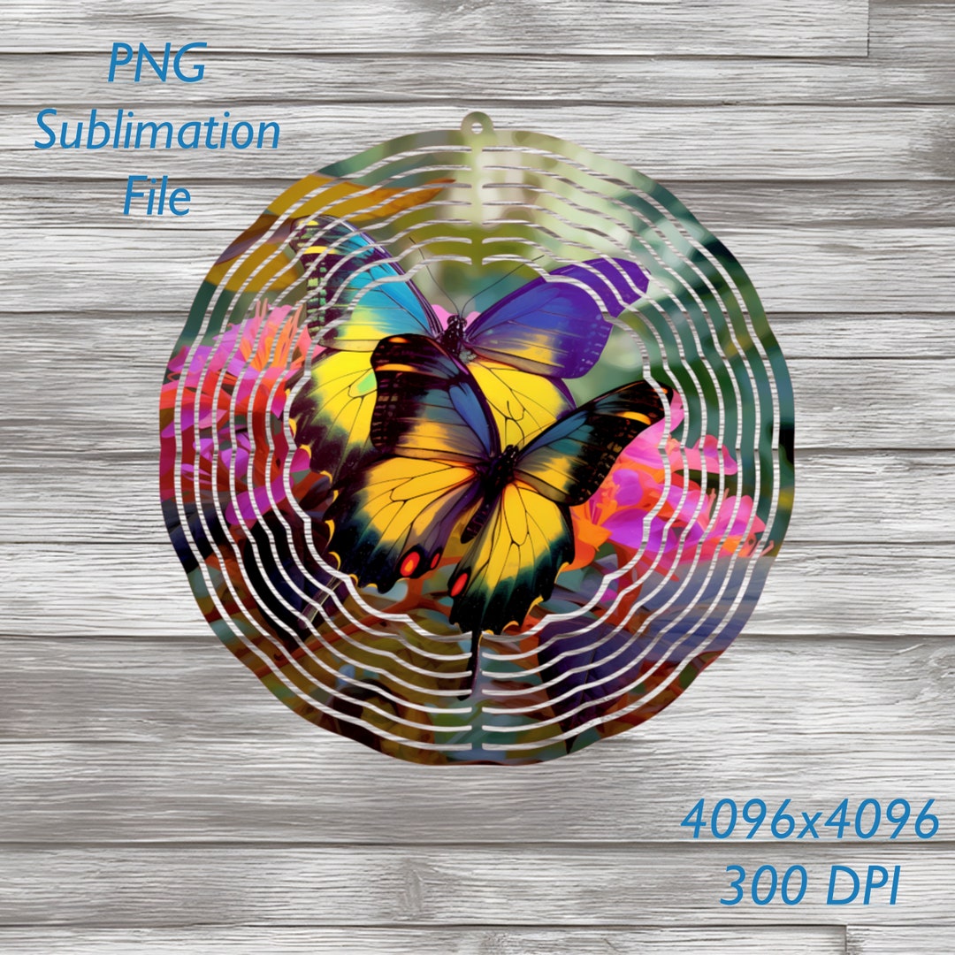 Butterfly PNG Butterfly Sublimation Wind Spinner PNG Wind Spinner ...