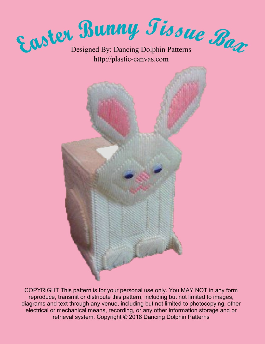 Easter Bunny Tissue Box Cover | Plastic Canvas Pattern for Spring | DIY ...