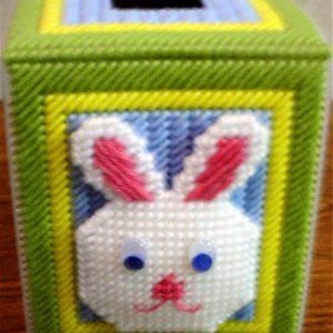 Adorable Easter Bunny Tissue Box Cover - DIY Plastic Canvas Pattern - Etsy