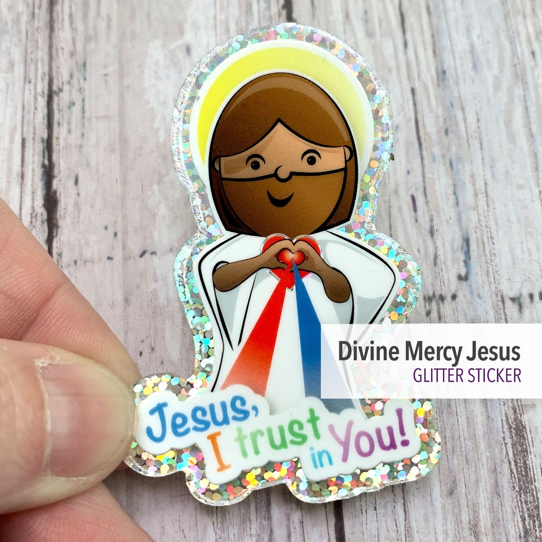Divine Mercy Jesus | Catholic Holographic Vinyl Sticker | Laptop Phone ...