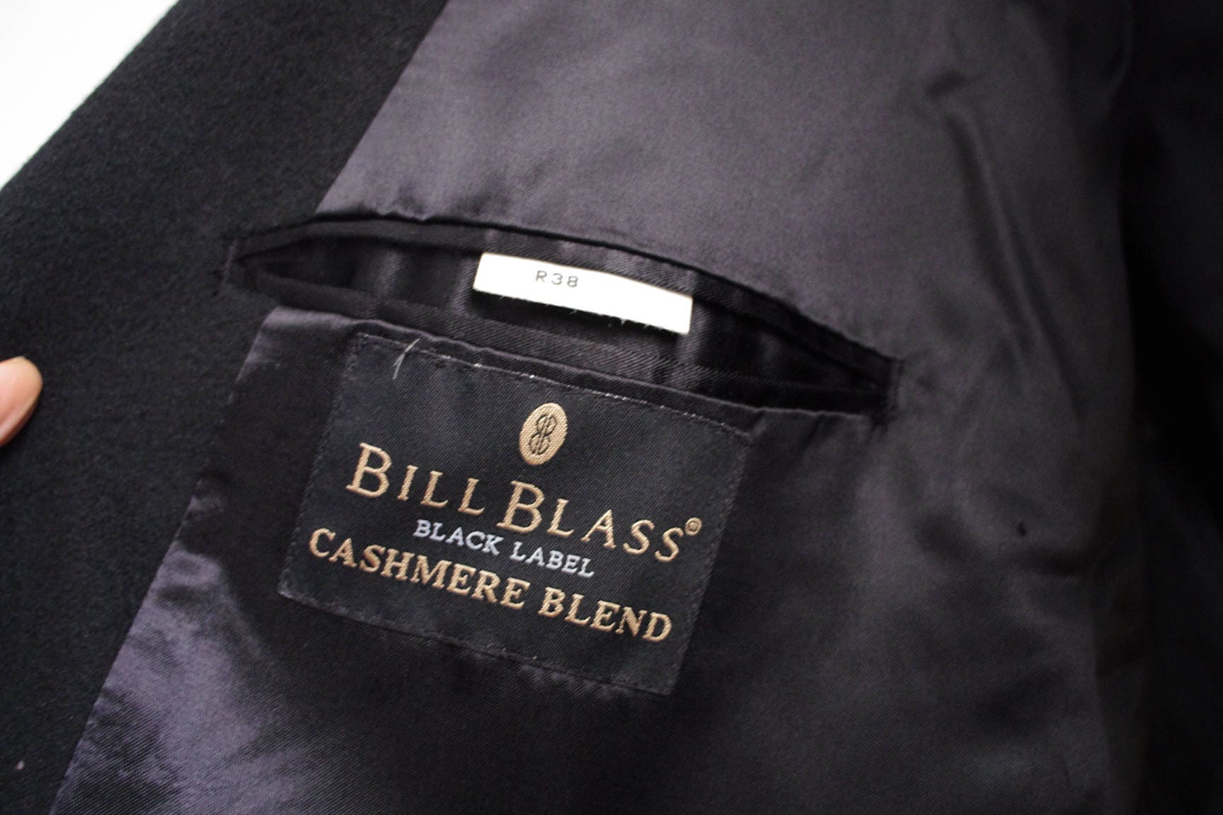 BILL BLASS Black Label Cashmere Blend Men's Long Double Breasted Coat ...