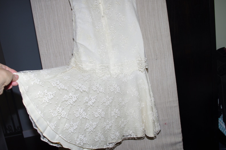 Barbara Chodos Michael Marcella Cream Ivory Short Sleeve Lace Cocktail ...