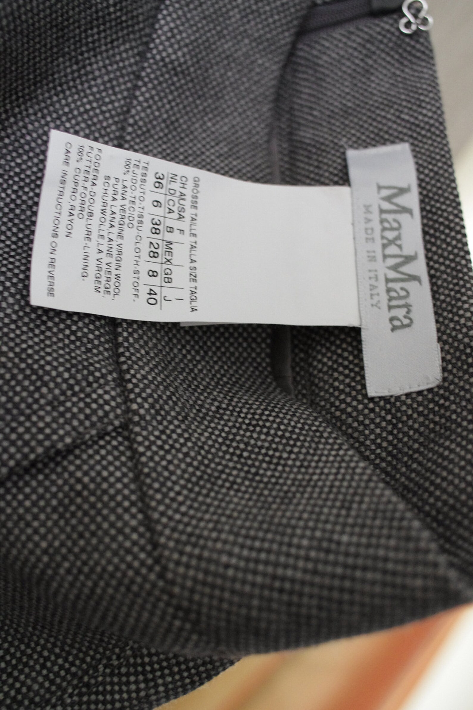 Max Mara Italy Gray Tweed Virgin Wool Knee Length Lined Skirt - Etsy