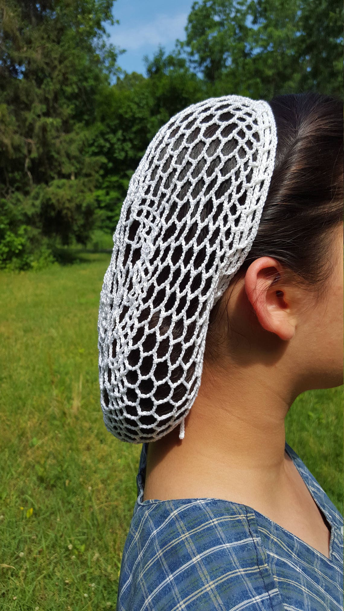 White Cotton Snood Renaissance Vintage 1940's Style - Etsy