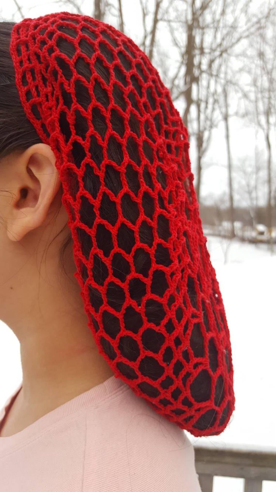 Red Cotton Snood, Renaissance, Vintage 1940's Style, Civil War ...