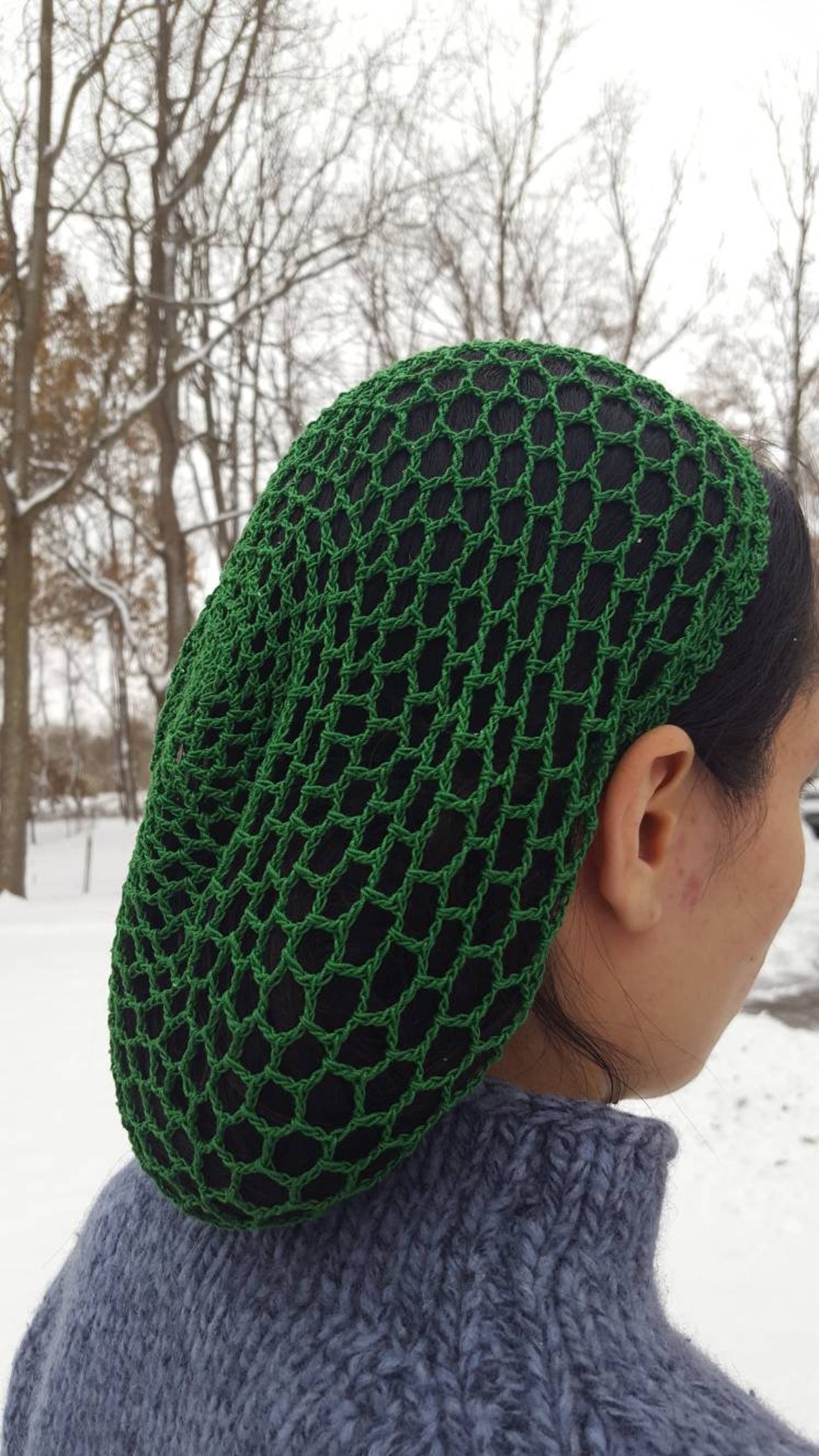 Green Cotton Snood, Renaissance, Vintage 1940's Style, Civil War ...