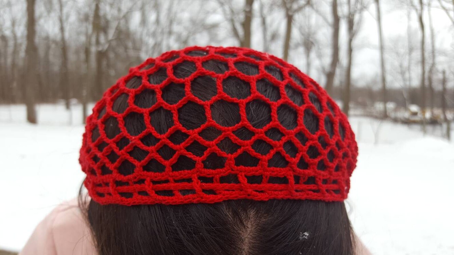 Red Cotton Snood, Renaissance, Vintage 1940's Style, Civil War ...