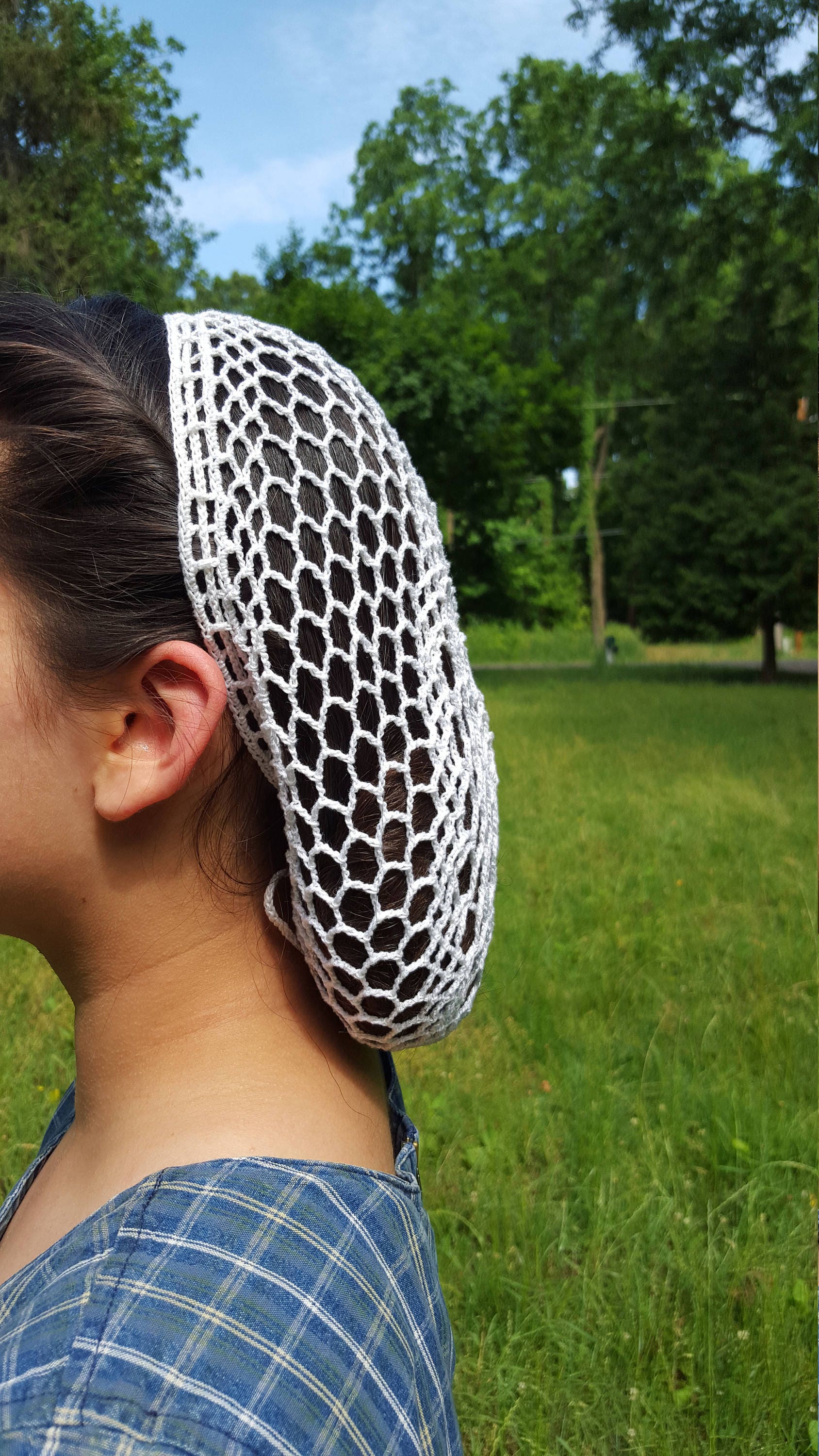 White Cotton Snood Renaissance Vintage 1940's Style - Etsy