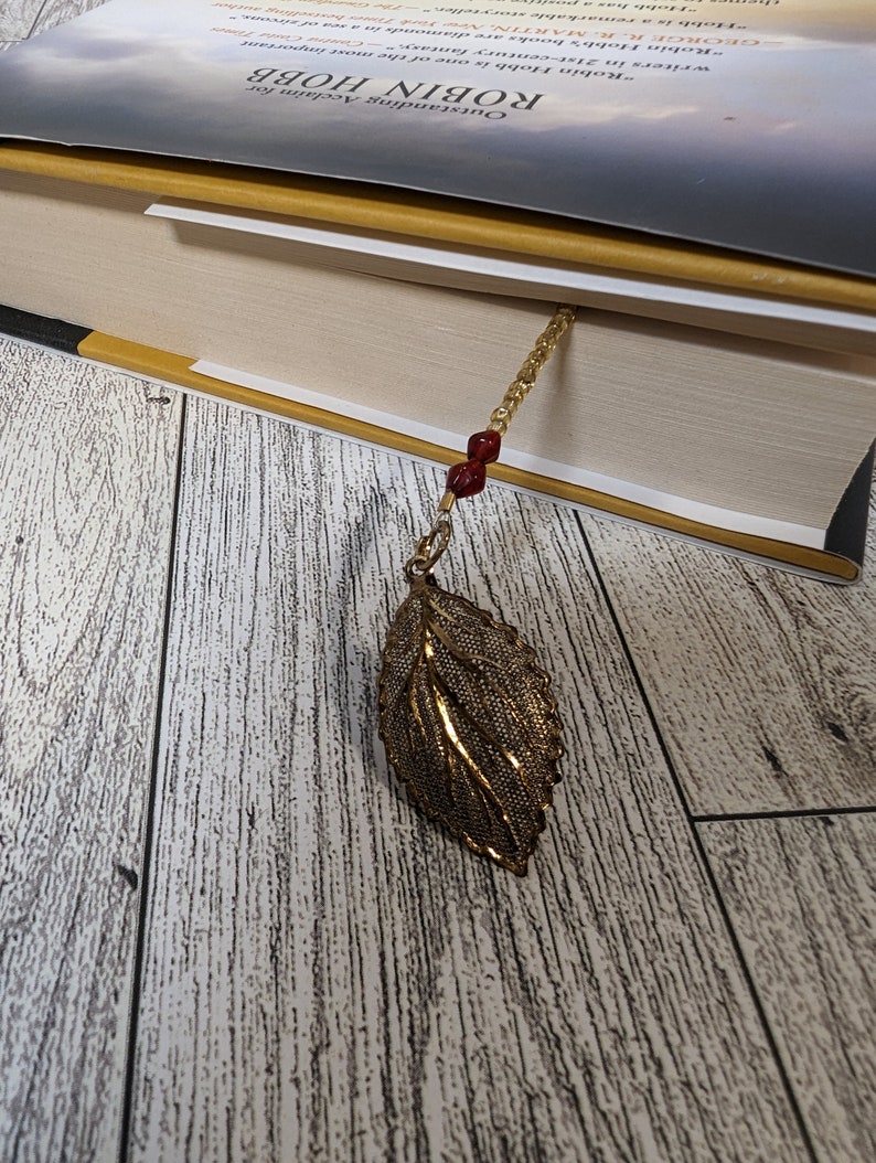 Beaded Leaf Bookmark - One of a Kind! - Etsy