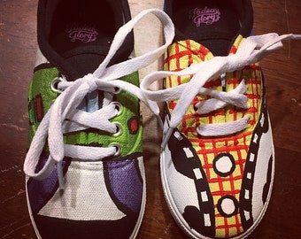 Custom Designed Cartoon/animation Hand-painted Shoes - Etsy