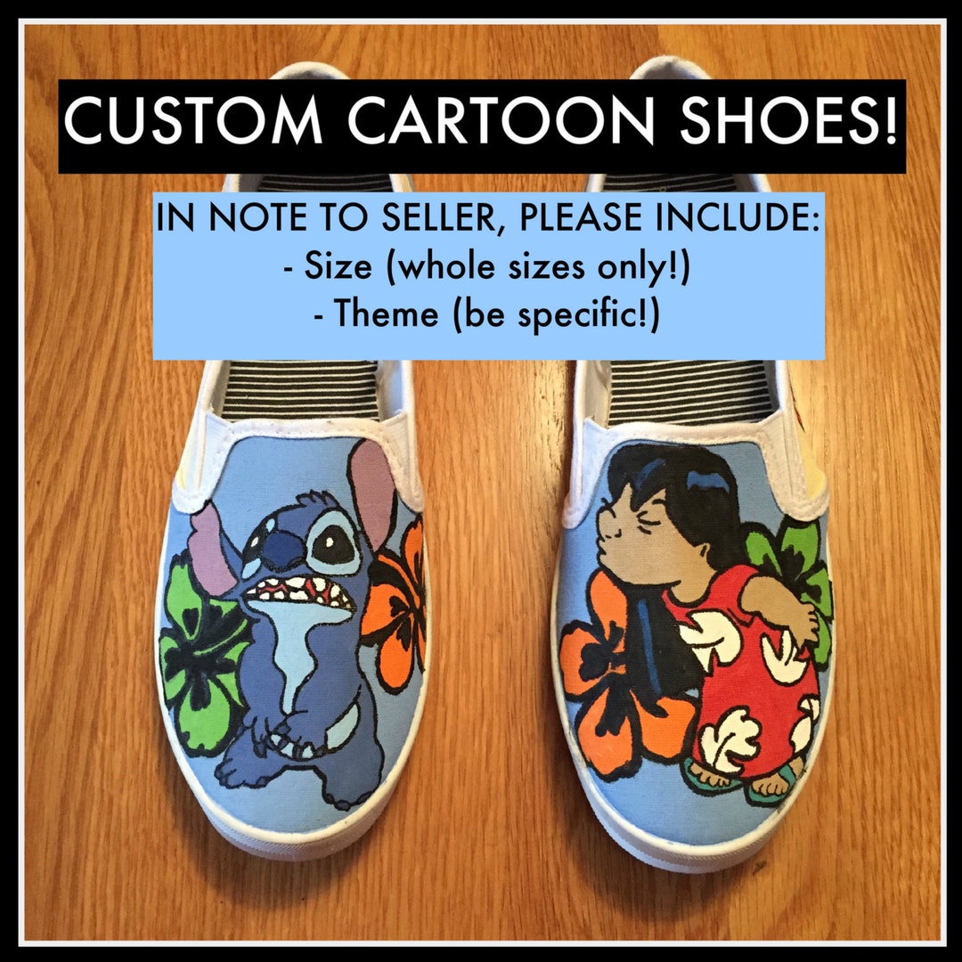 Custom Cartoon Shoes Hand Painted - Etsy