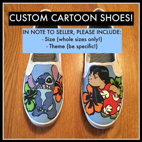 Custom Cartoon Shoes Hand Painted | Etsy