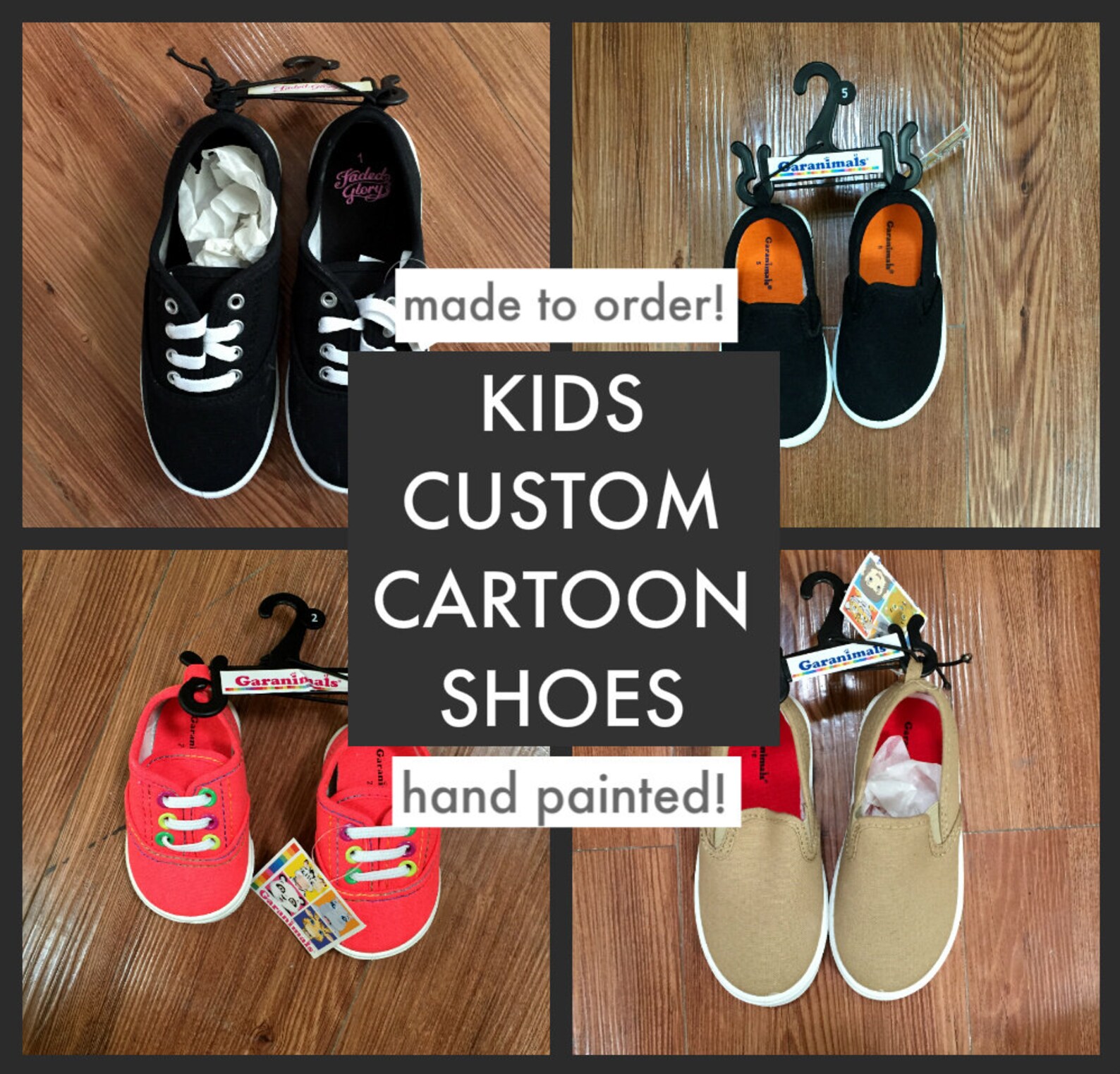 Kids Custom Cartoon Shoes Hand Painted | Etsy