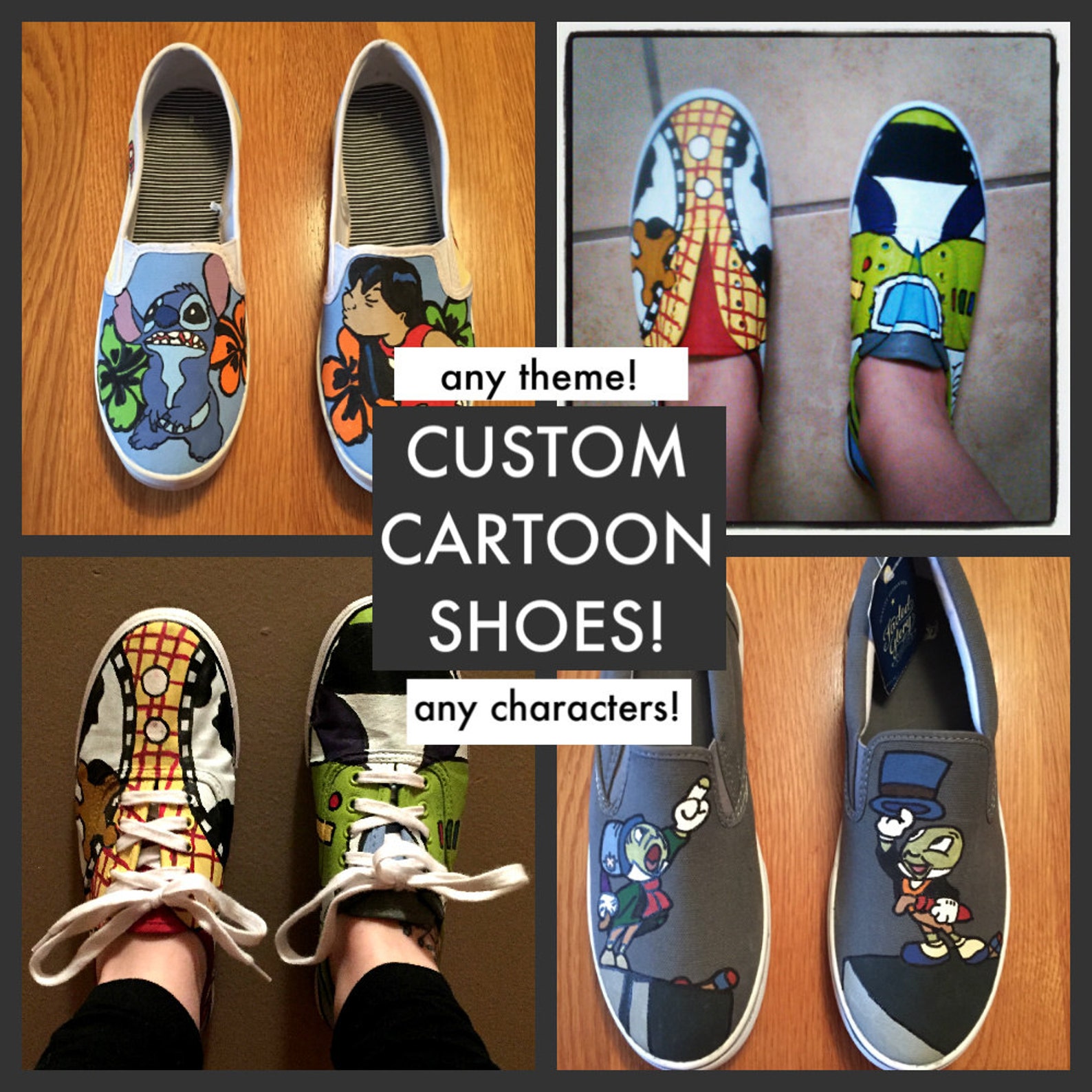Kids Custom Cartoon Shoes Hand Painted | Etsy