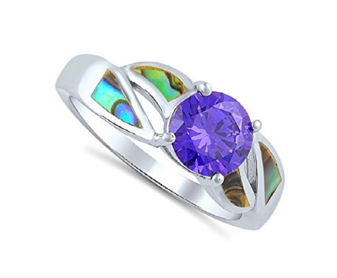 Sterling Silver,hand-cut Iridescent Natural Abalone Shell Inlay ...