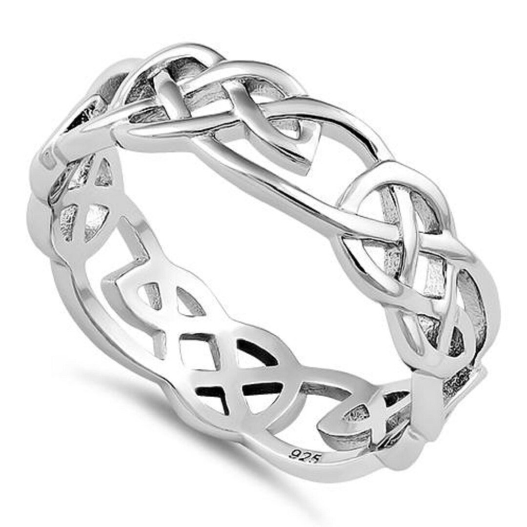 Sterling Silver Free Form Interwoven Celtic Knot Patern Solid and ...