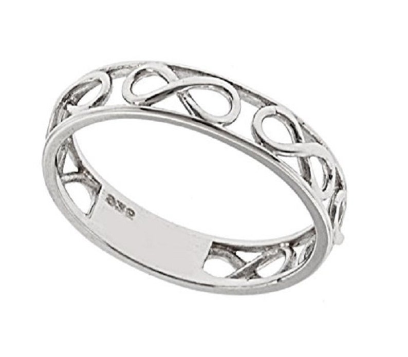 Sterling Silver Infinity Comfort Fit Ring - 4.5mm Wide Band - Etsy