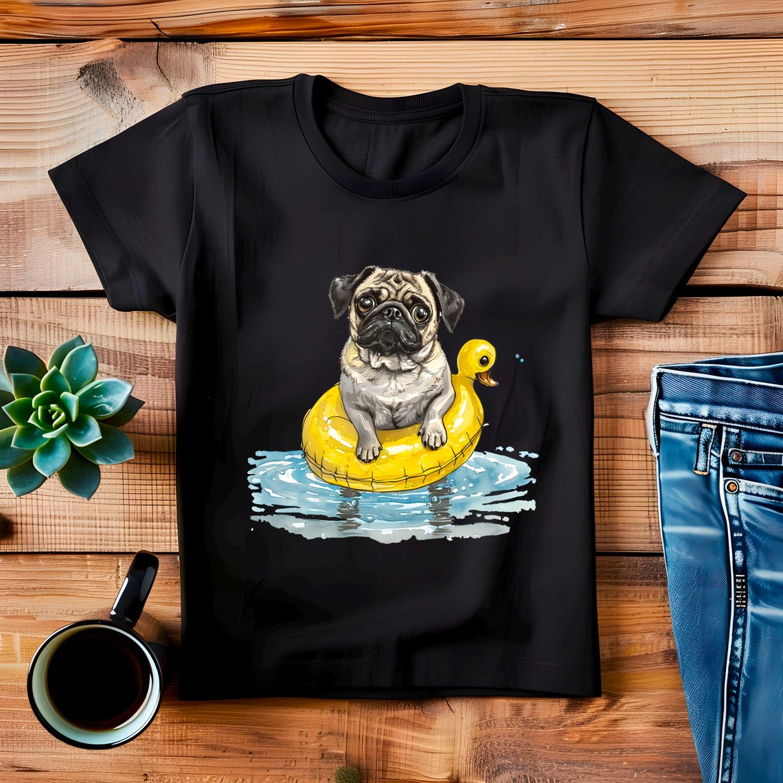 Pug PNG, Cute Summer Dog PNG, Funny Pug Floatie Sublimation, Beach Dog ...